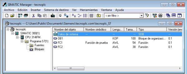 FC : bloques de función en Step 7. » tecnoplc