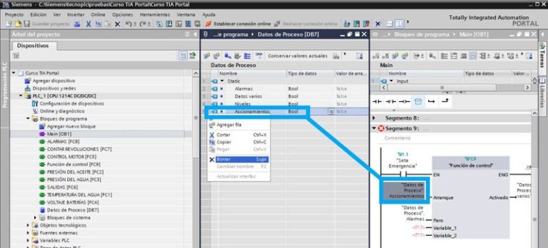 Crear variables para entradas y salidas en TIA Portal » tecnoplc