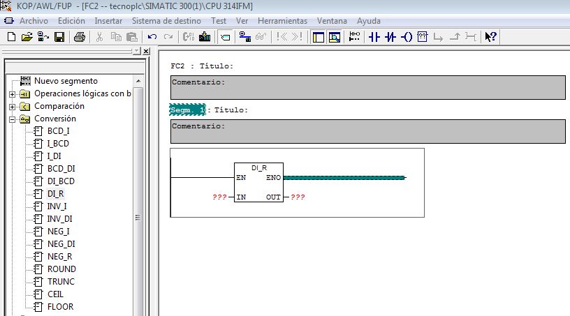 Conversión DINT a REAL en datos en Step 7. » tecnoplc