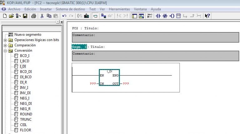Conversión INT a DINT en datos en Step 7. » tecnoplc
