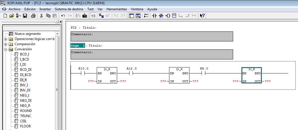 Conversión DINT a REAL en datos en Step 7. » tecnoplc