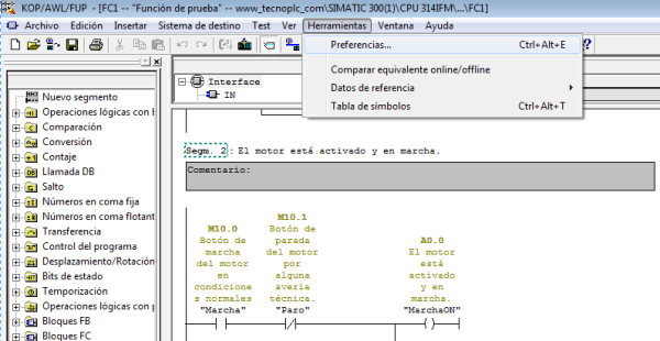 Visualizar símbolos en los contactos de un proyecto Step 7 » tecnoplc