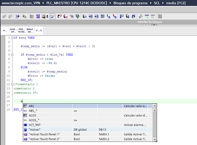 Editor SCL en TIA Portal V13 » tecnoplc