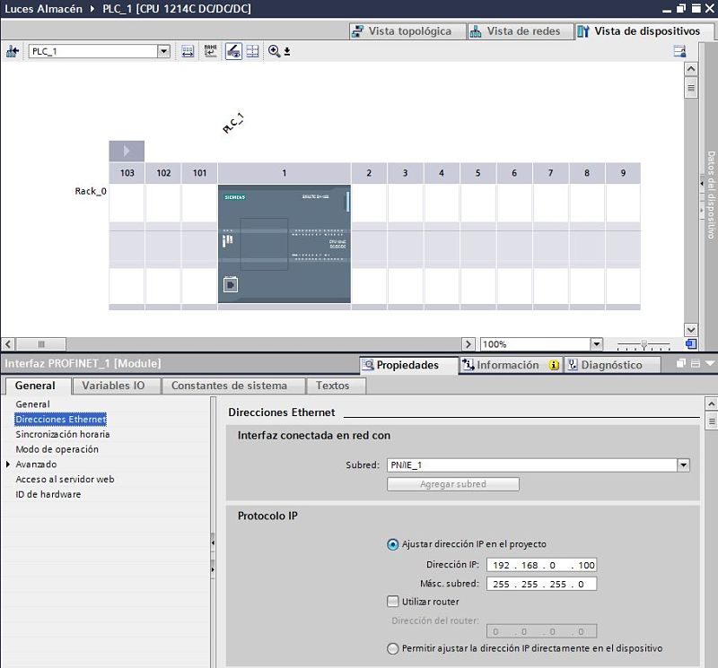 Cintas y puerta intermedia con programación TIA Portal » tecnoplc