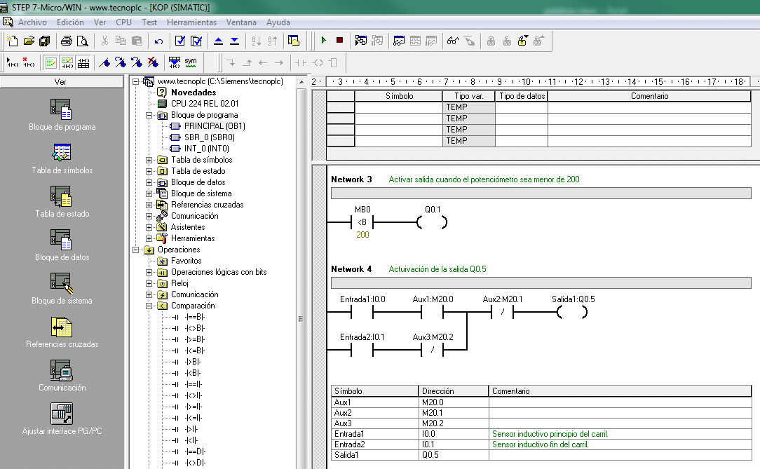 Símbolos en S7-200 cómo colocarlos y que se asignen a todas las marcas ...