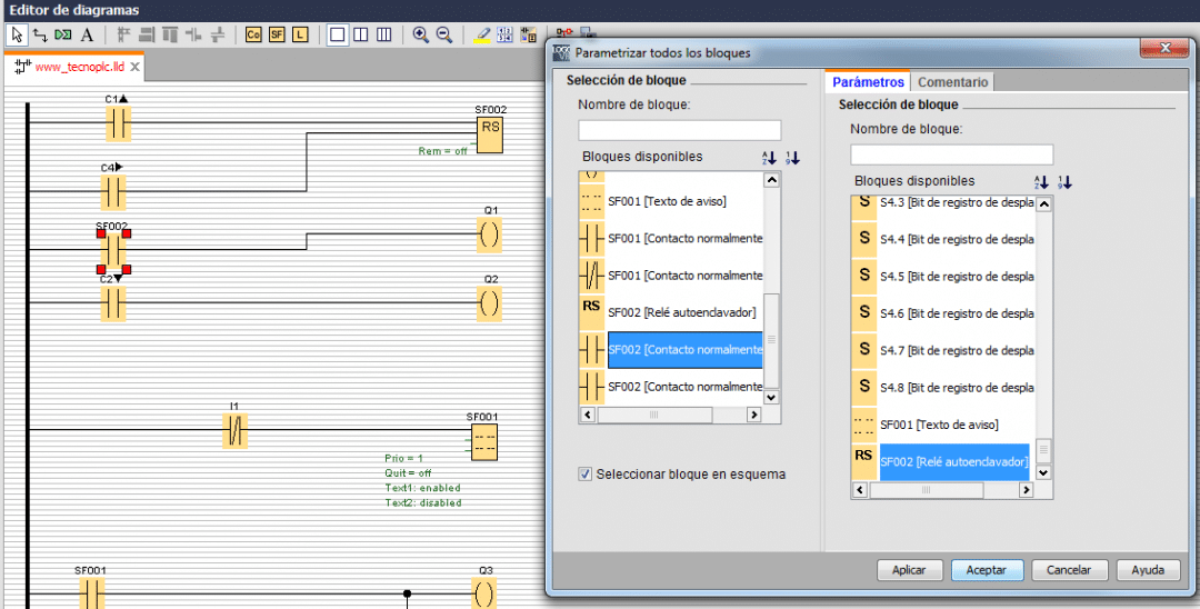 Buscar marca en LOGO. Dónde se utiliza la marca en el programa » tecnoplc