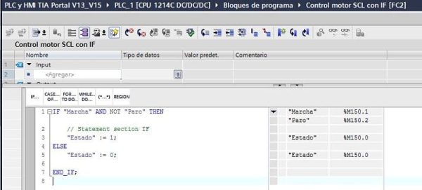 SCL control motor con IF usando condicionales en TIA Portal » tecnoplc