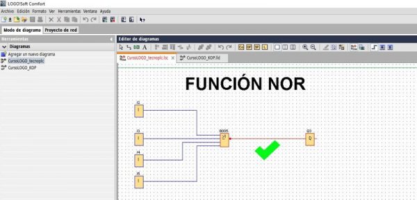 Función NOR LOGO Siemens cómo funciona y ejemplos paso a paso » tecnoplc