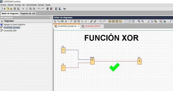 Función XOR LOGO Siemens cómo funciona y ejemplos paso a paso » tecnoplc