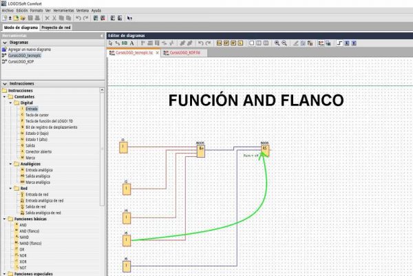 Función AND Flanco LOGO Siemens cómo se usa y ejemplos paso a paso ...