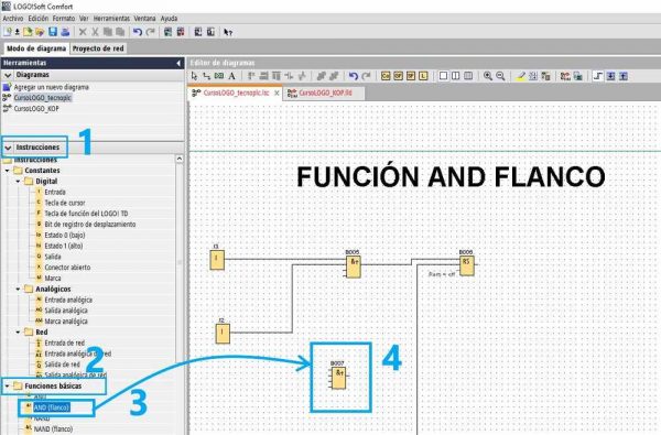 Función AND Flanco LOGO Siemens cómo se usa y ejemplos paso a paso ...